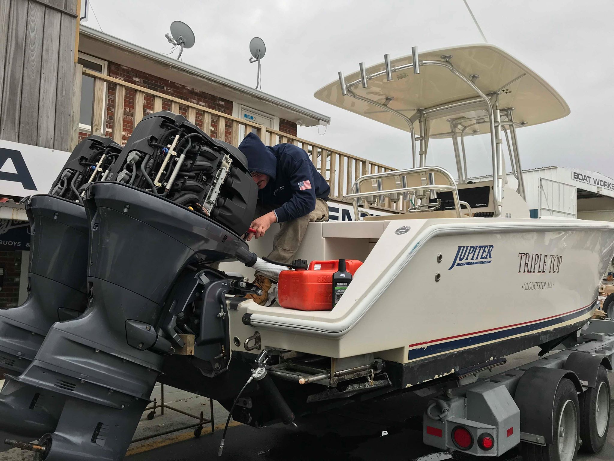 Dual outboard repower - Cape Ann's Marina & Resort